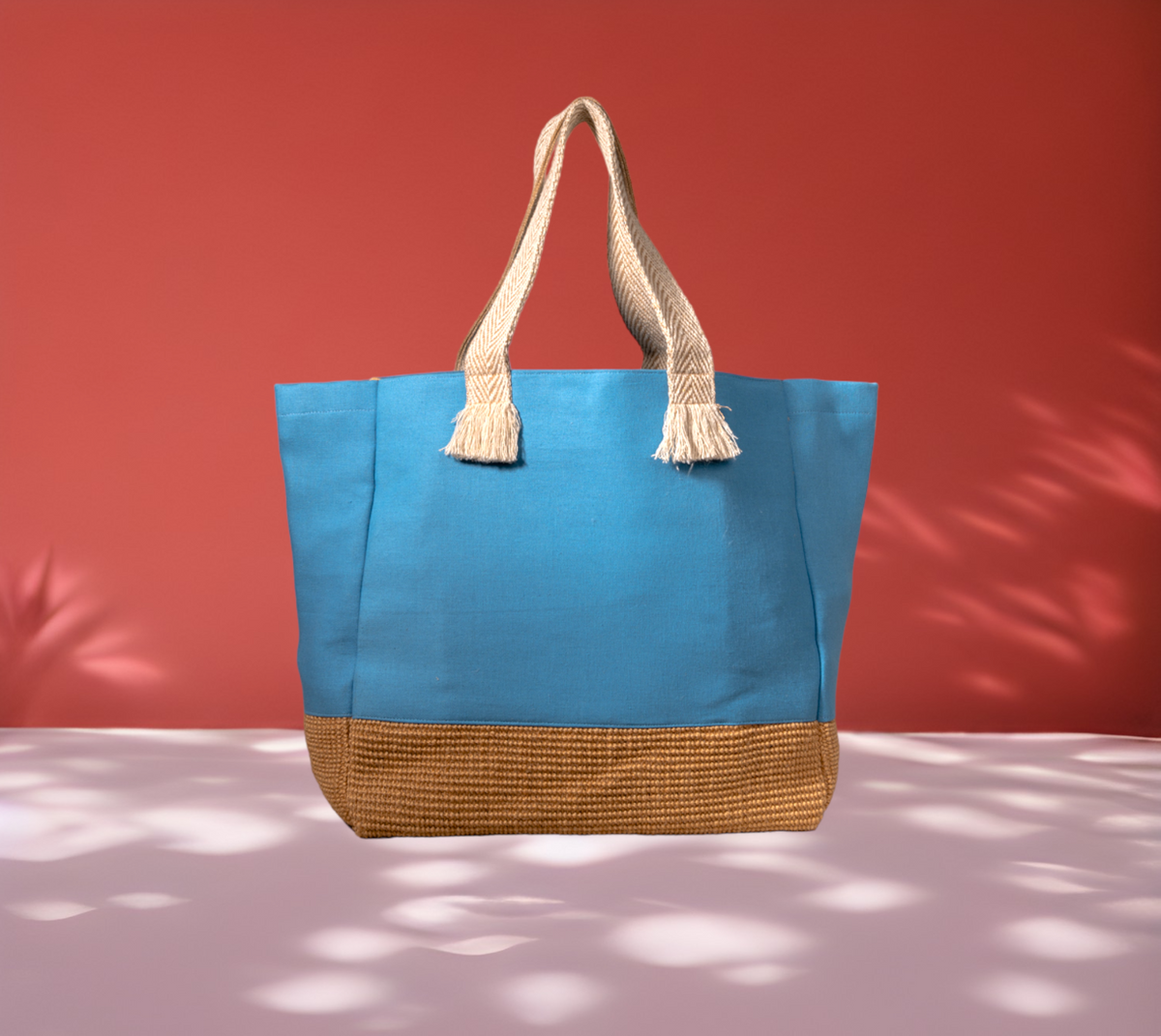 The Burlap People X Cocopalm Blue Beach Tote Bag | Cocopalm Swimwear